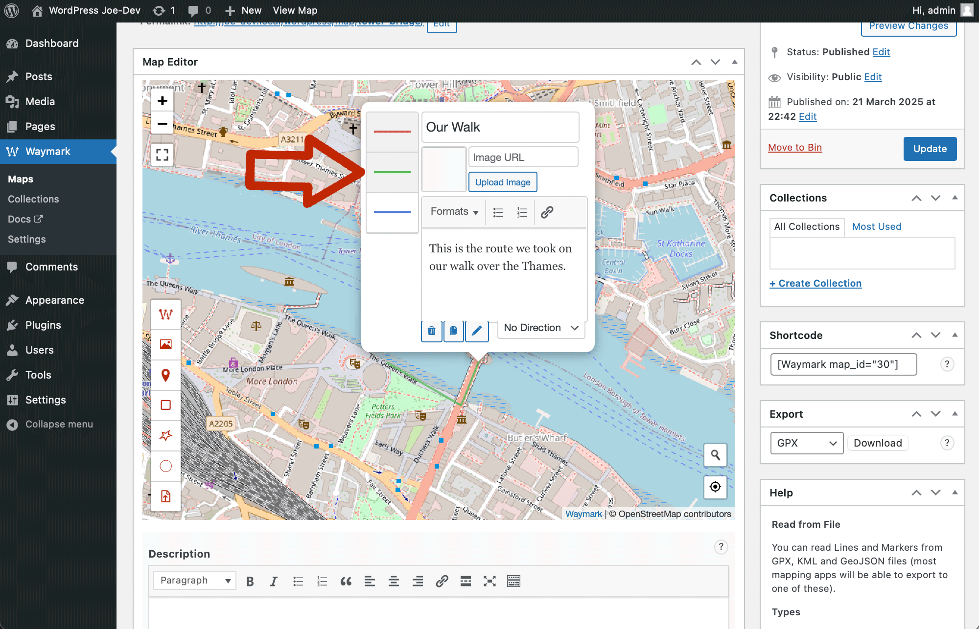 Drawing a Route – Waymark