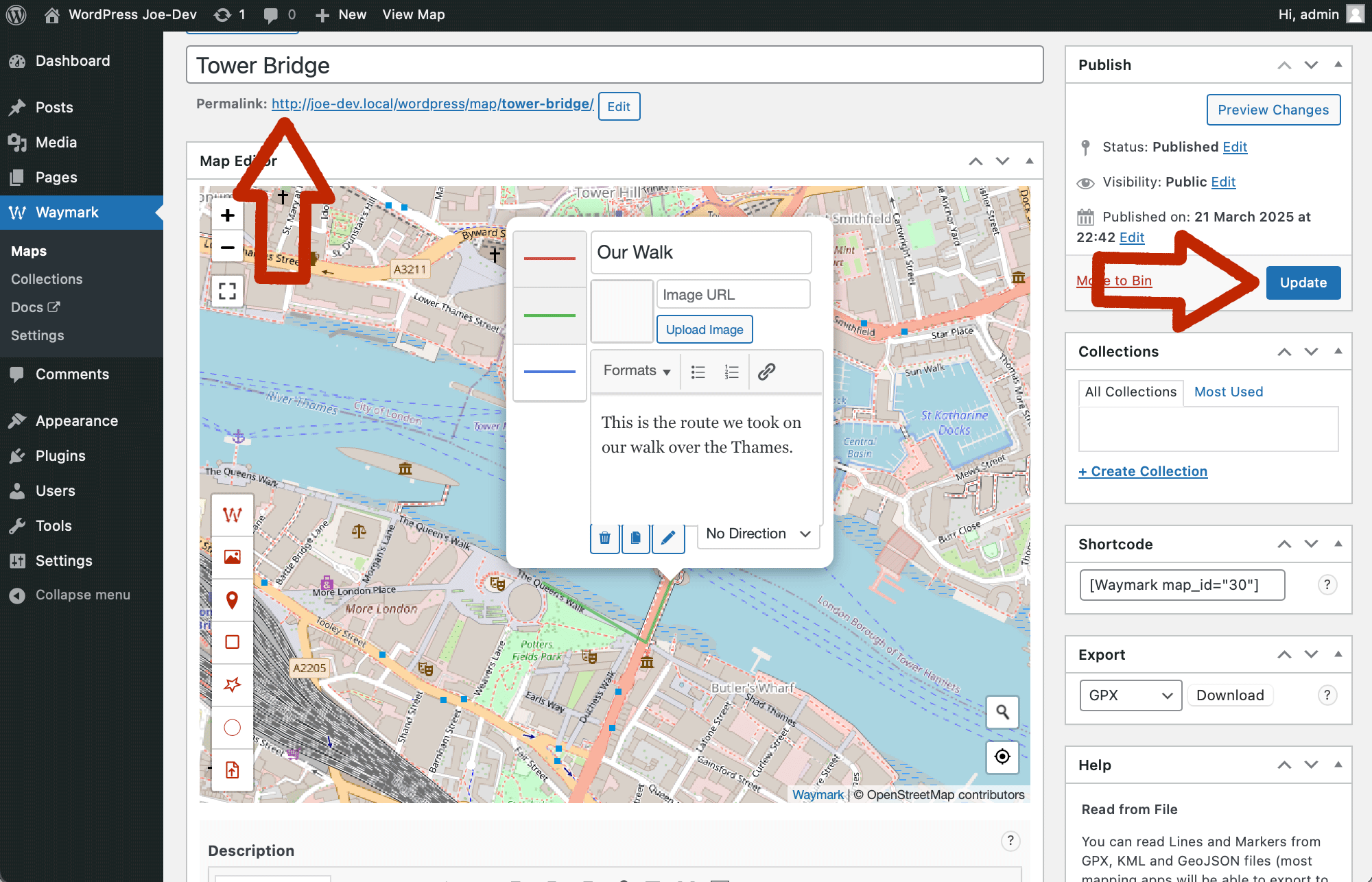 Drawing a Route – Waymark