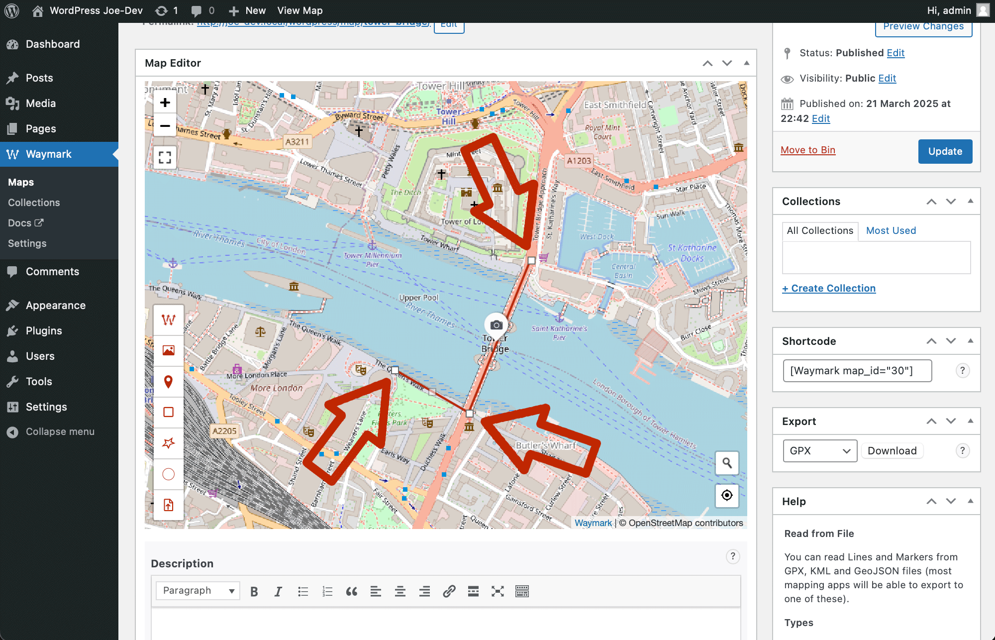 Drawing a Route – Waymark