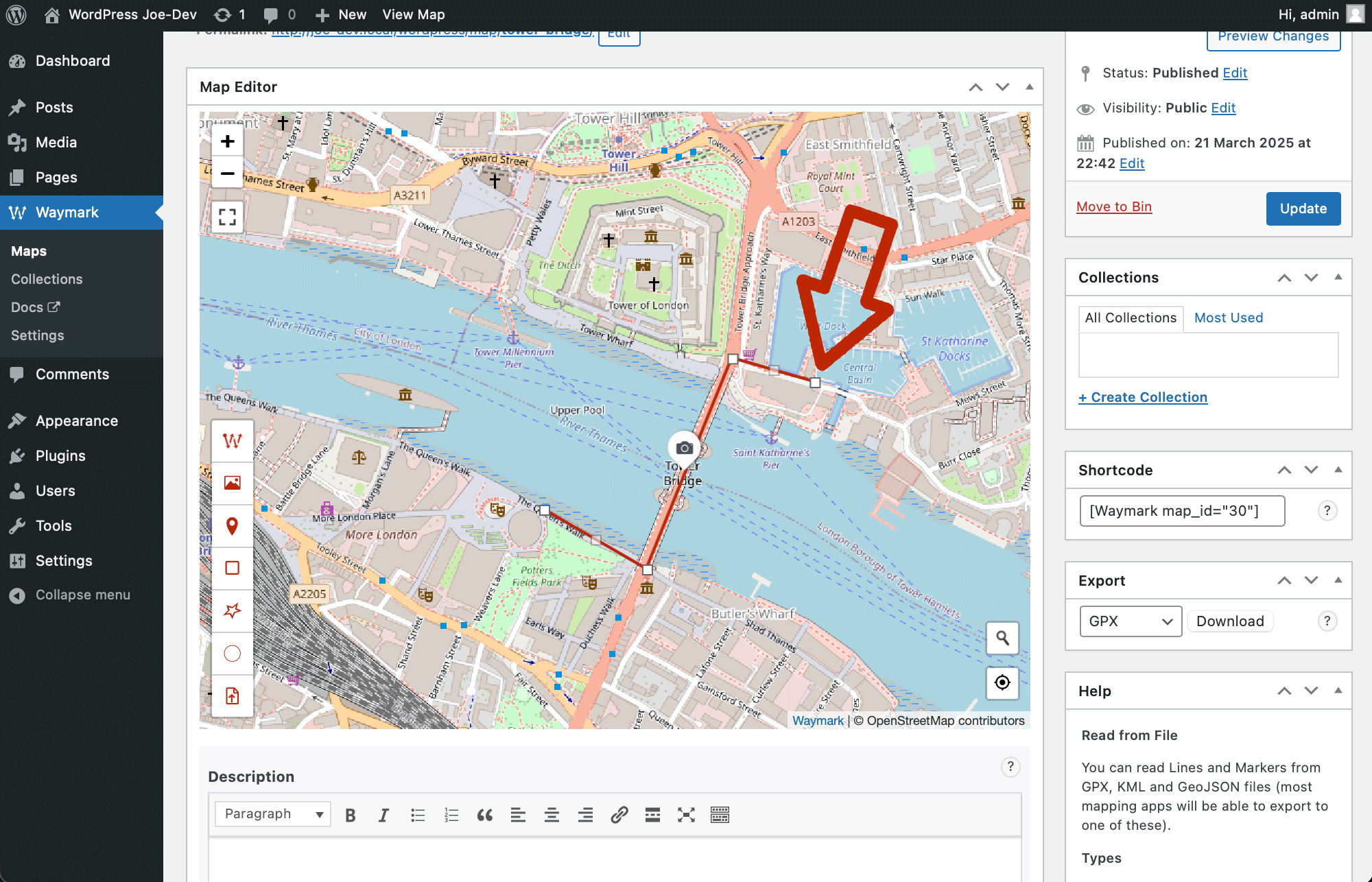Drawing a Route – Waymark