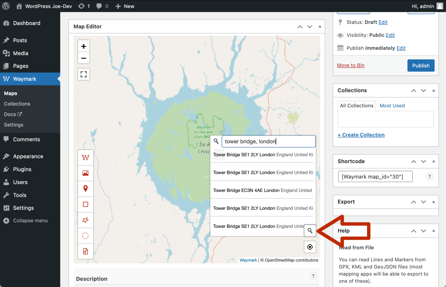 Creating Your First Map – Waymark